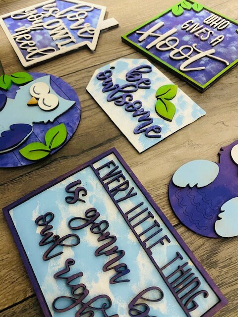 Owl Tiered Tray Signs Home Decor Owl Decor - Etsy