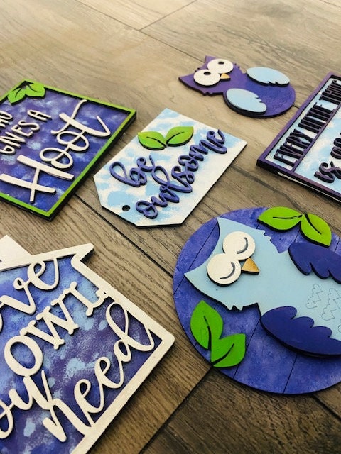 Owl Tiered Tray Signs Home Decor Owl Decor - Etsy