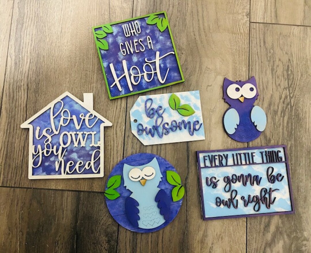 Owl Tiered Tray Signs Home Decor Owl Decor - Etsy