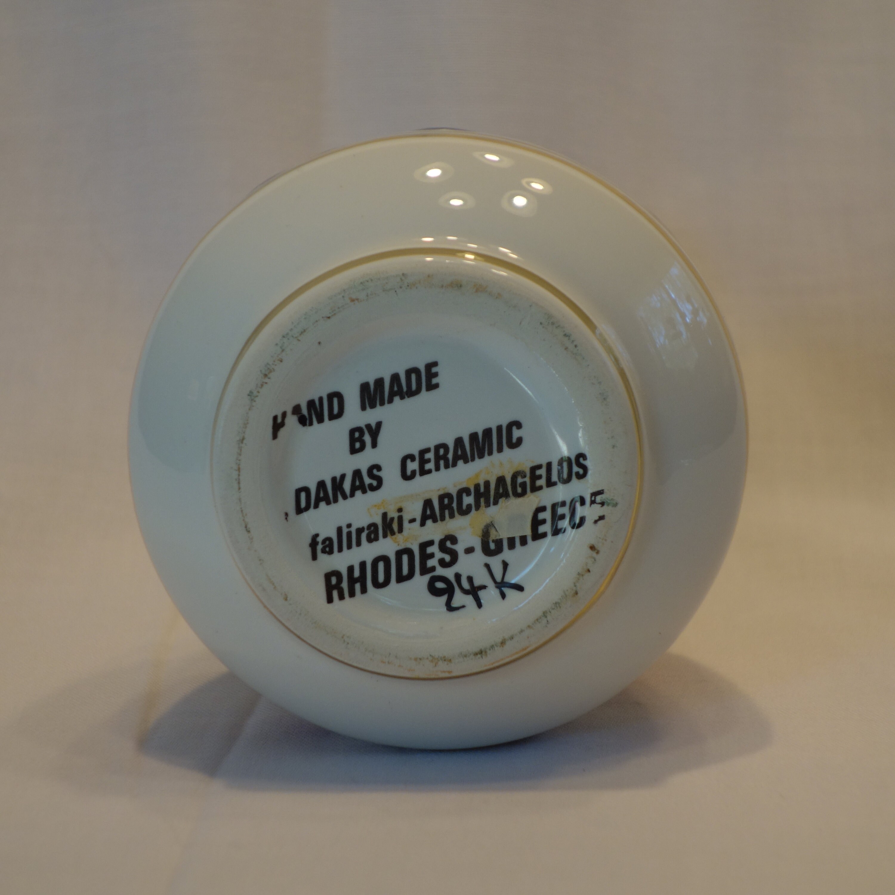 Handmade by Dakas Ceramic Rhodes Greece 24k Stamped Vase - Etsy