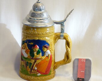 Vintage German Stein With Pewter Lid - Etsy