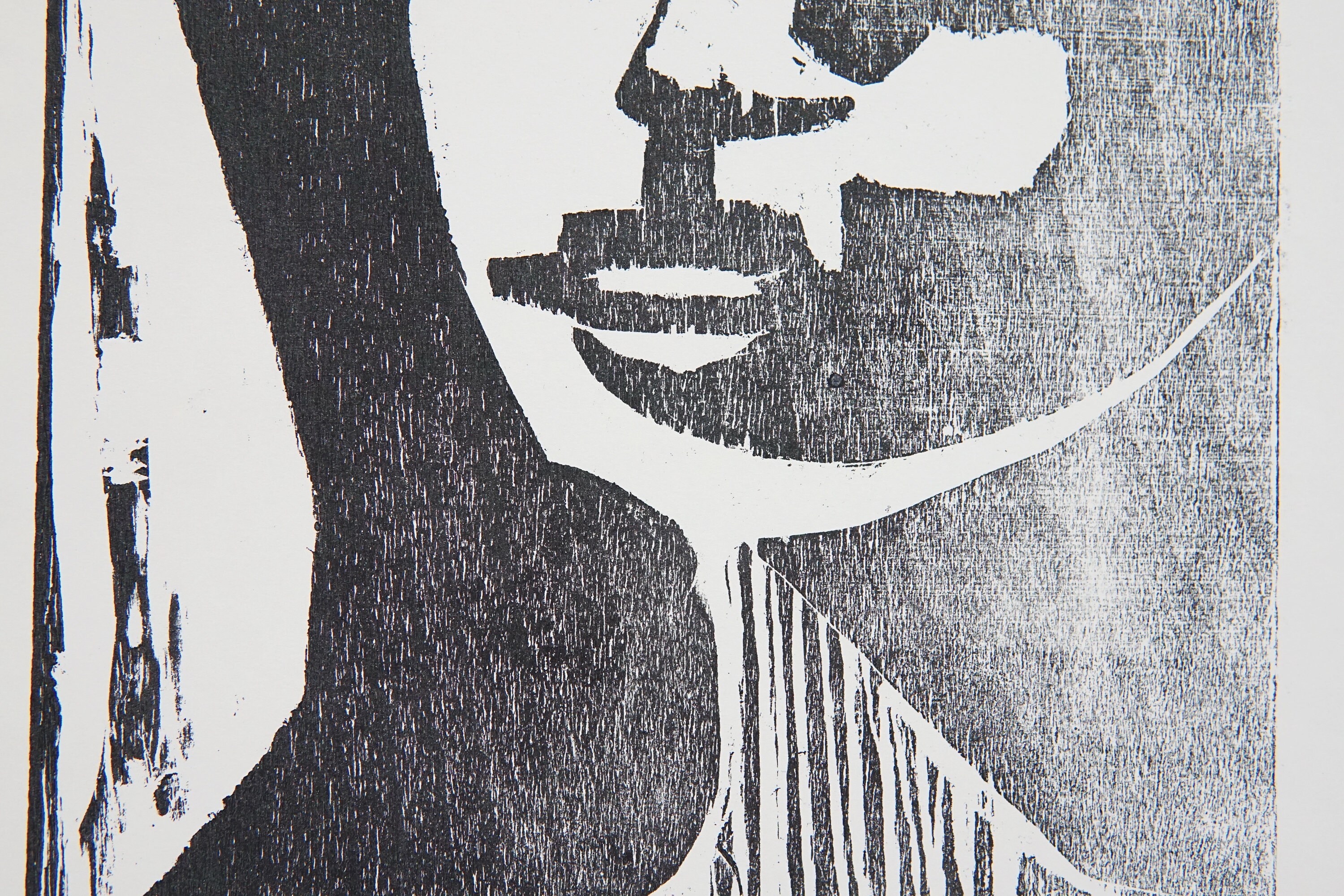 50x40 Original MID CENTURY Modern LITHOGRAPHY Woman Portrait Linocut - Etsy