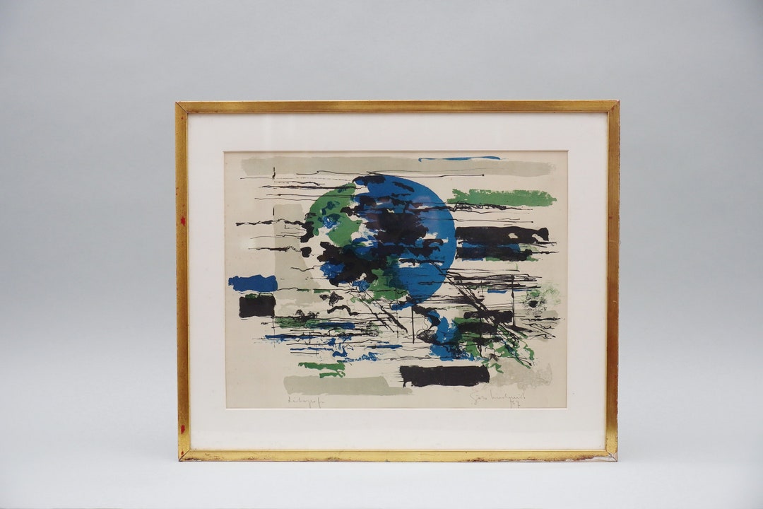 47 X 51 Vintage 70's Original Lithography Signed Swedish Art Mcm - Etsy