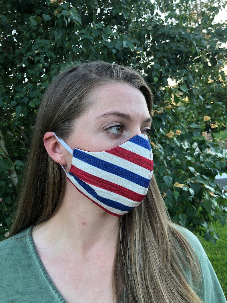 American Flag Face Mask Patriotic Face Mask 100% Cotton - Etsy