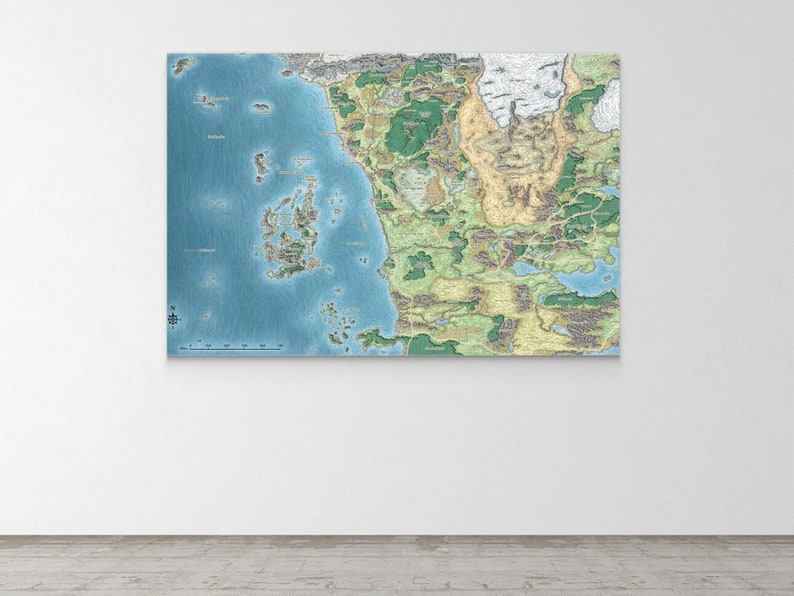 Dungeons & Dragons Sword Coast Map 1 Piece Canvas Wall Art - Etsy