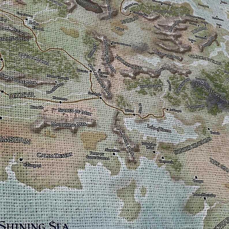 Dungeons & Dragons, Forgotten Realms Map, Map of Fearun, 1 Piece Canvas ...