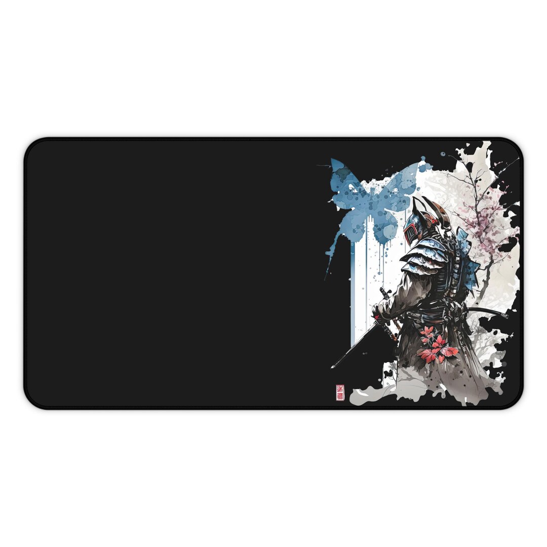 Japanese Samurai Watercolor Mousepad: Katana Desk Mat for Gaming & Home ...