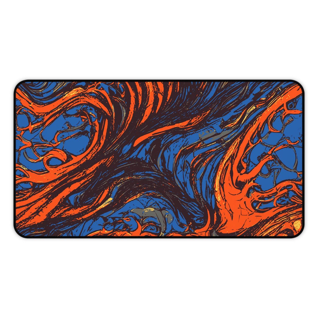 Retro Wave Abstract Art Mouse Pad - Vintage Colors Desk Mat - Colorful ...