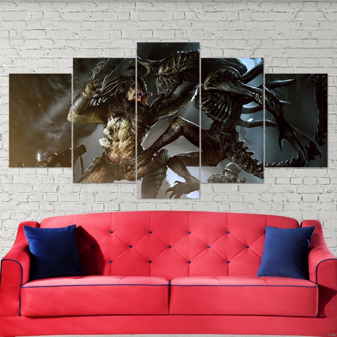 Predator Alien Art, Fantasy Art, 5 Piece Canvas Wall Art, Canvas Print ...