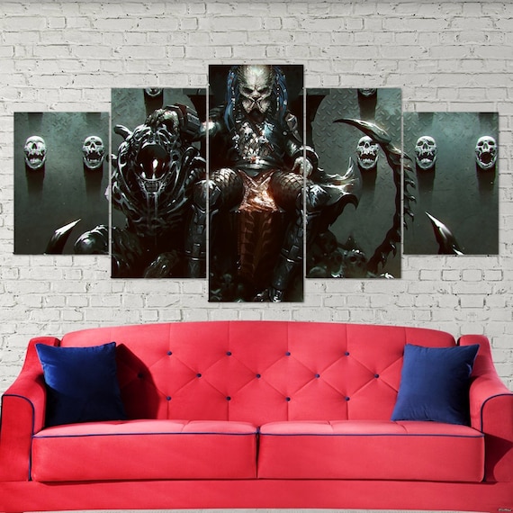Predator Alien Art Fantasy Art 5 Piece Canvas Wall Art | Etsy