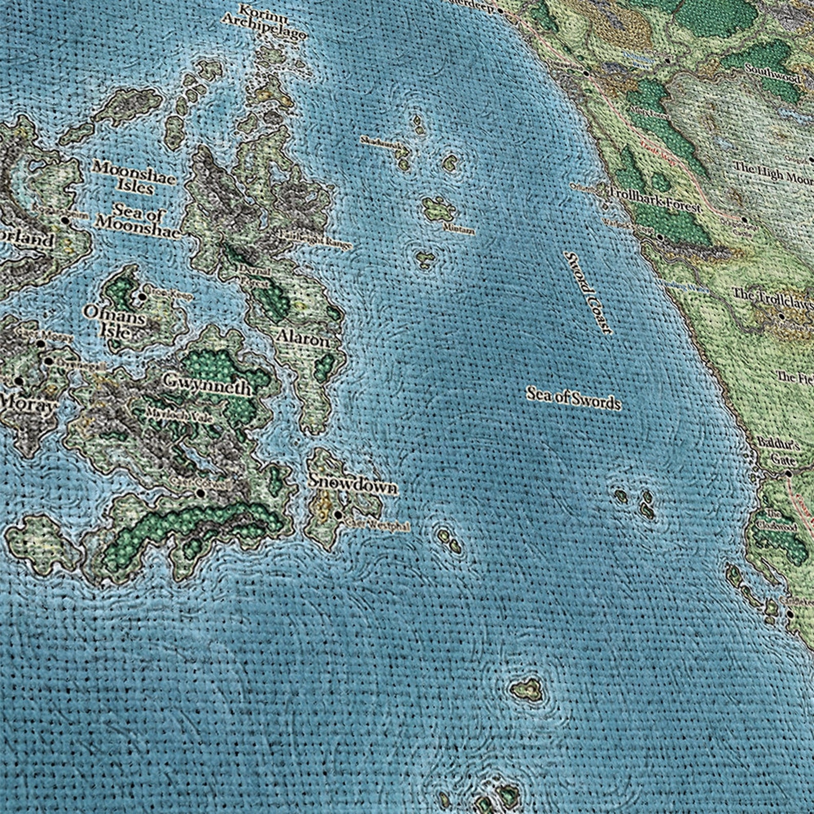 Dungeons & Dragons Sword Coast Map 1 Piece Canvas Wall Art - Etsy