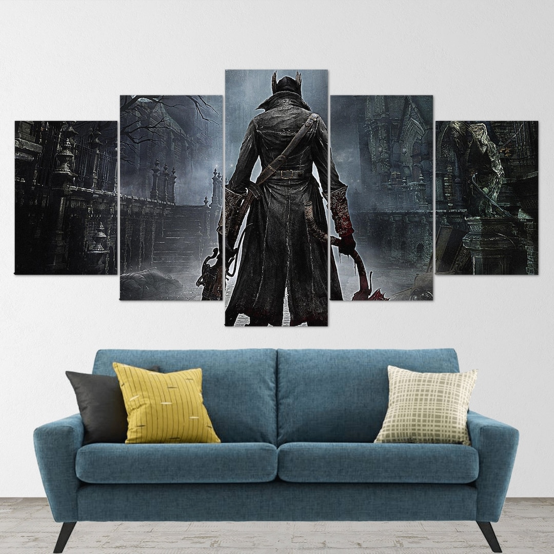 Bloodborne, Hunter, 5 Piece Canvas Wall Art, Bloodborne Wall Art ...