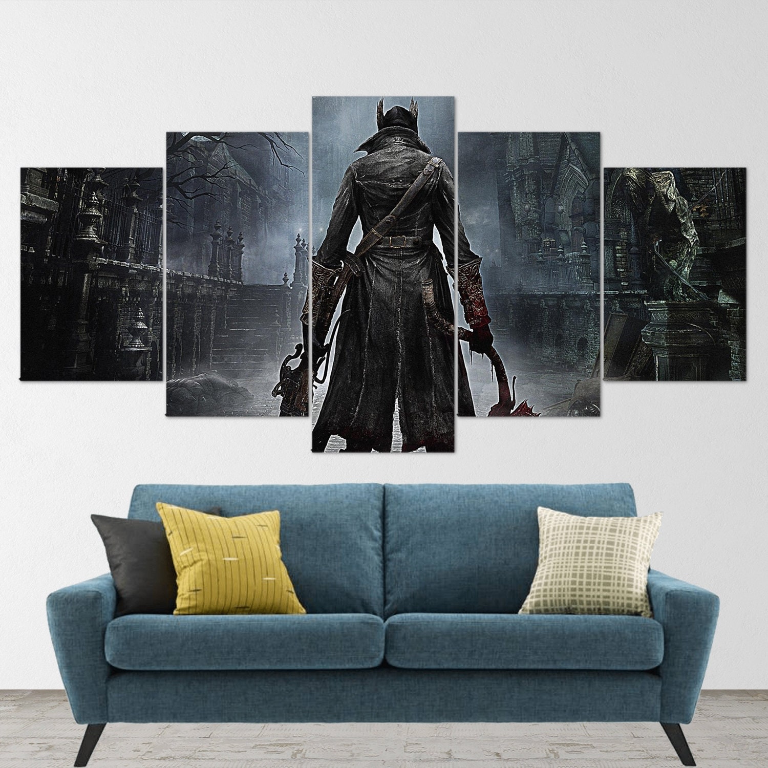 Bloodborne Hunter 5 Piece Canvas Wall Art Bloodborne Wall - Etsy