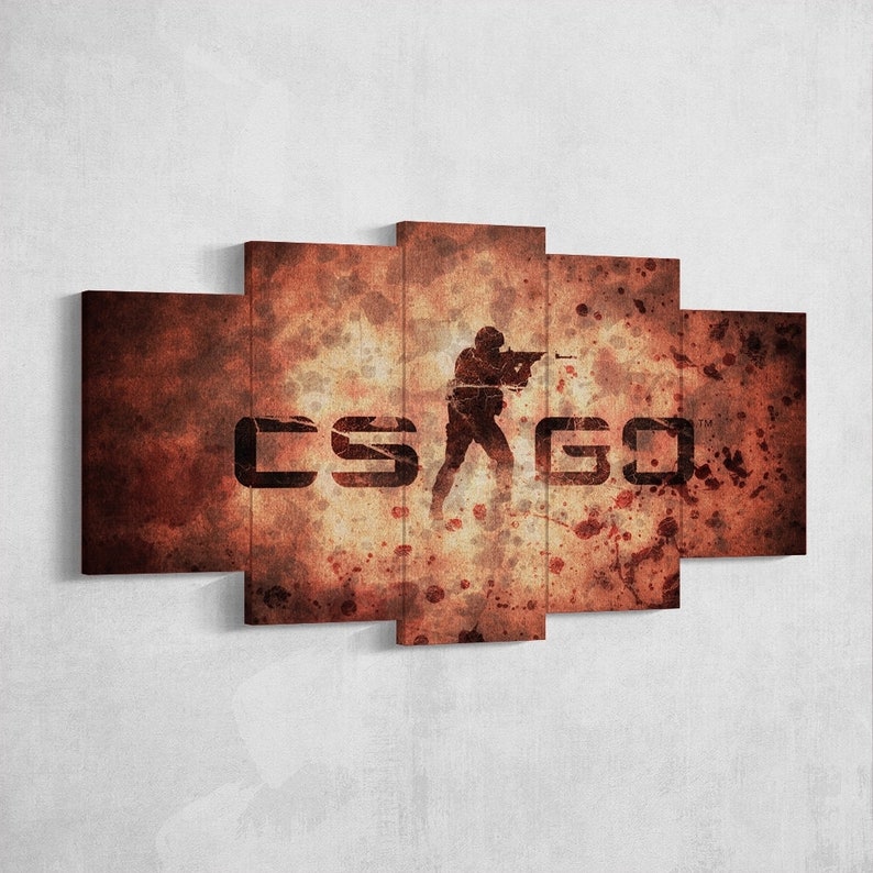 CSGO Logo 5 Piece Canvas Wall Art Counter Strike Global - Etsy