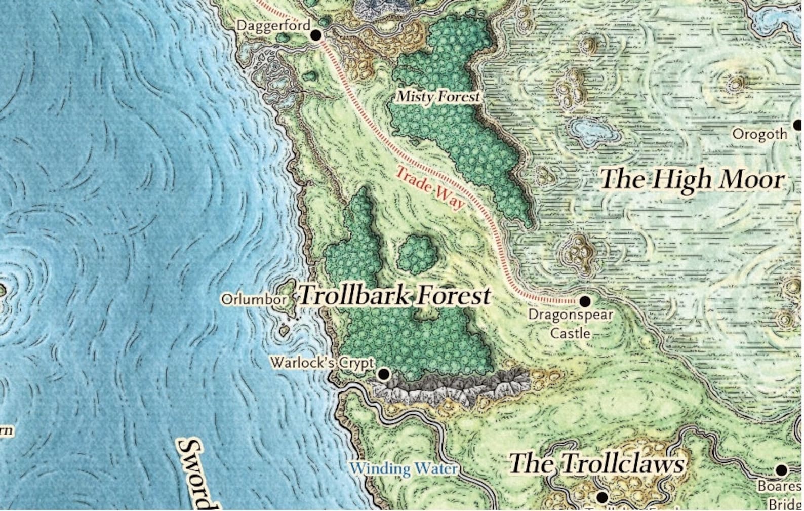 Dungeons & Dragons Poster Sword Coast Map Dungeons Master - Etsy