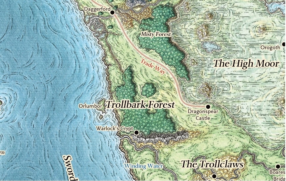 Dungeons & Dragons Poster Sword Coast Map Dungeons Master - Etsy