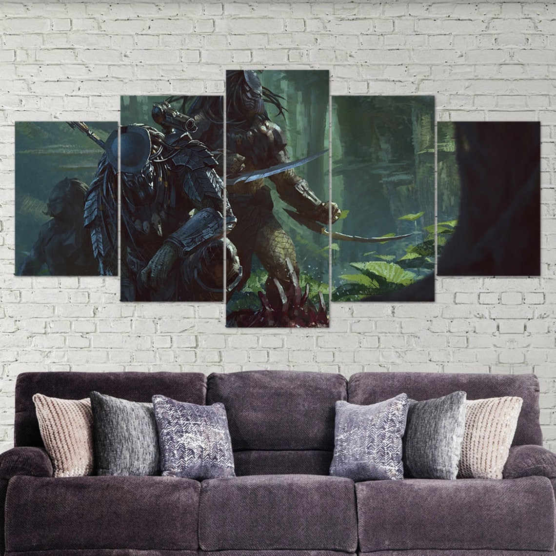Predator Alien Art Fantasy Art 5 Piece Canvas Wall Art - Etsy