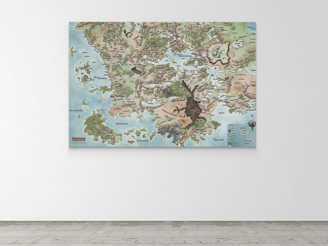 Dungeons & Dragons Forgotten Realms Map Map of Fearun 1 - Etsy
