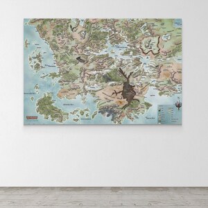 Dungeons & Dragons, Forgotten Realms Map, Map of Fearun, 1 Piece Canvas ...