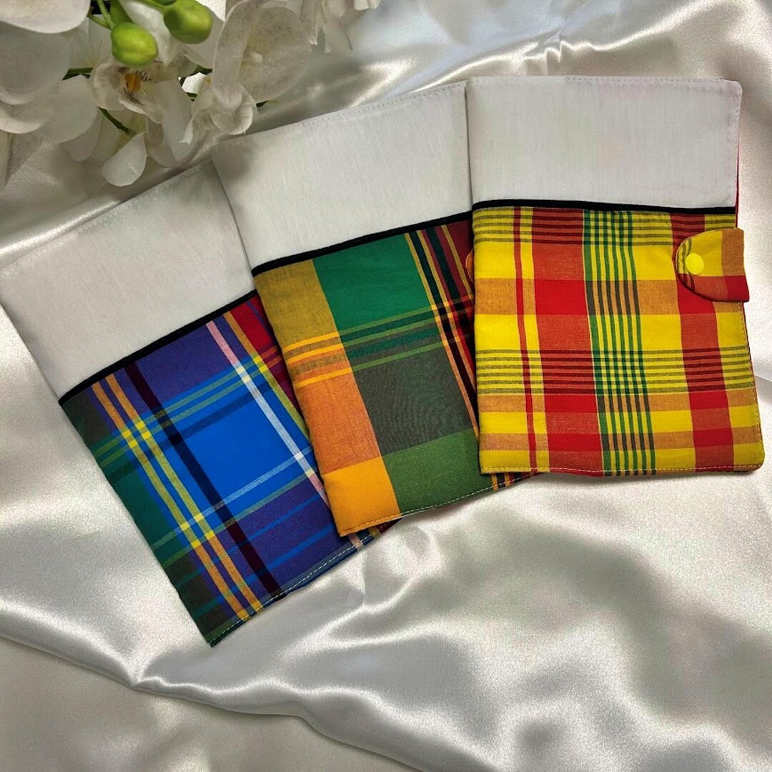 Personalized Madras Fabric Health Record Book Cover, Handmade Baby ...