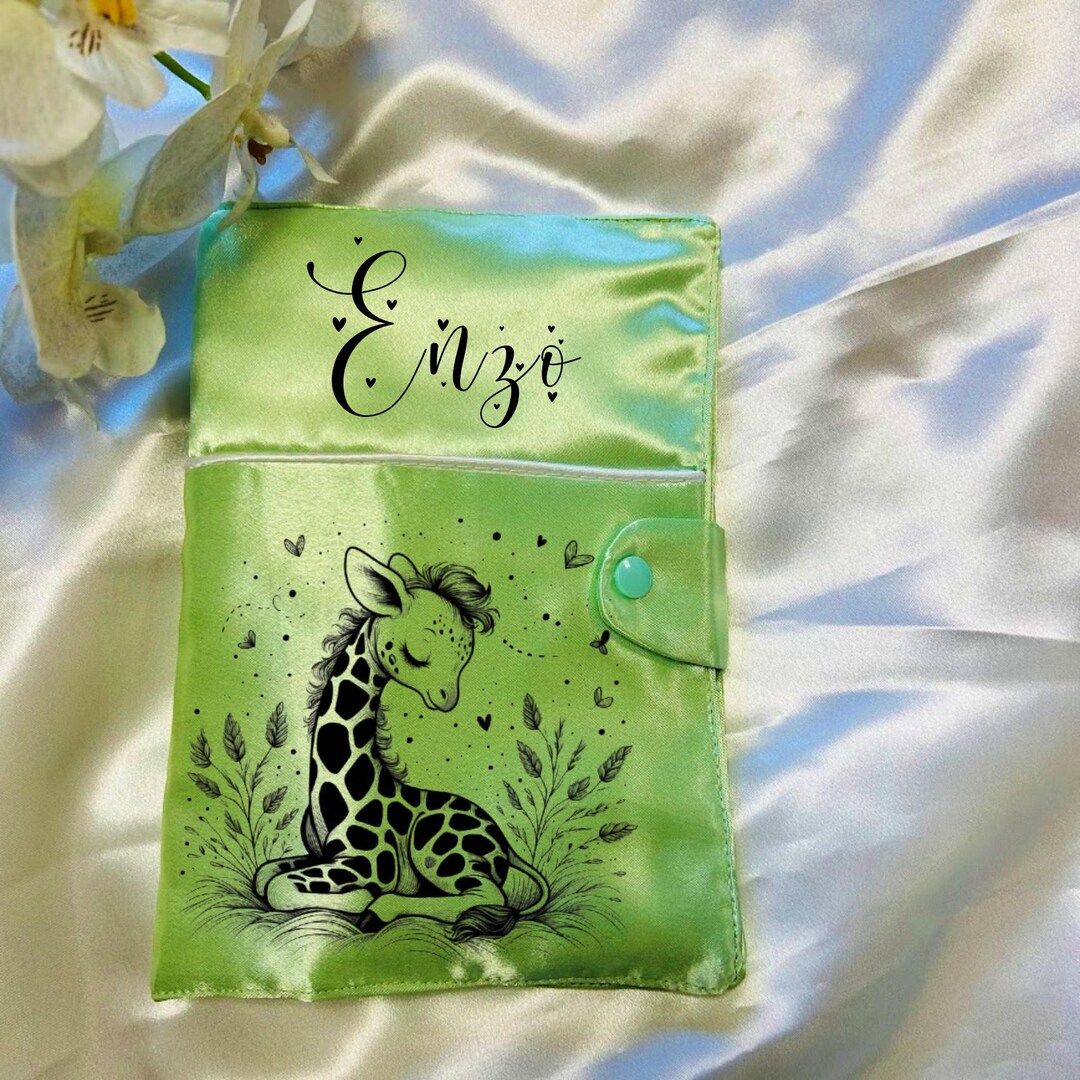 Giraffe Personalized Satin Health Record Book Cover - Etsy