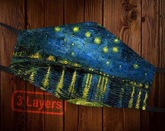 Van Gogh Face Mask | Etsy