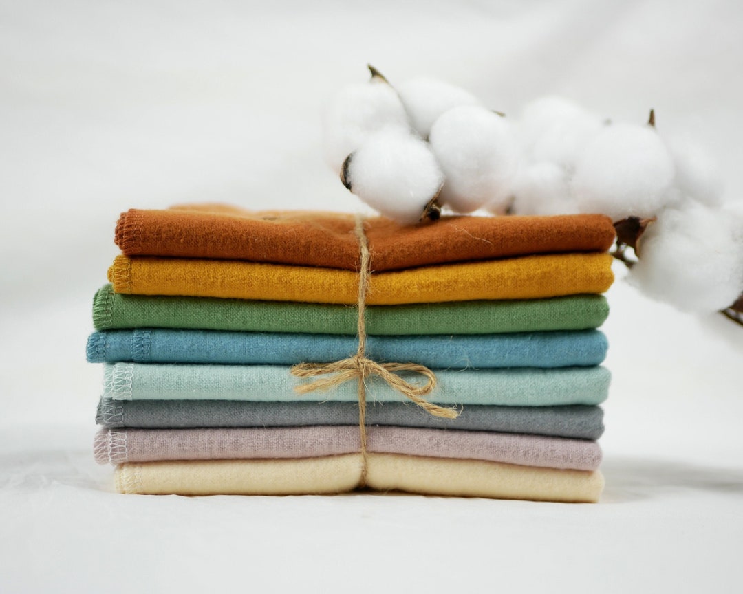 100% Cotton Flannel Towels 10pc 1-ply or 2-ply Paperless Reusable ...
