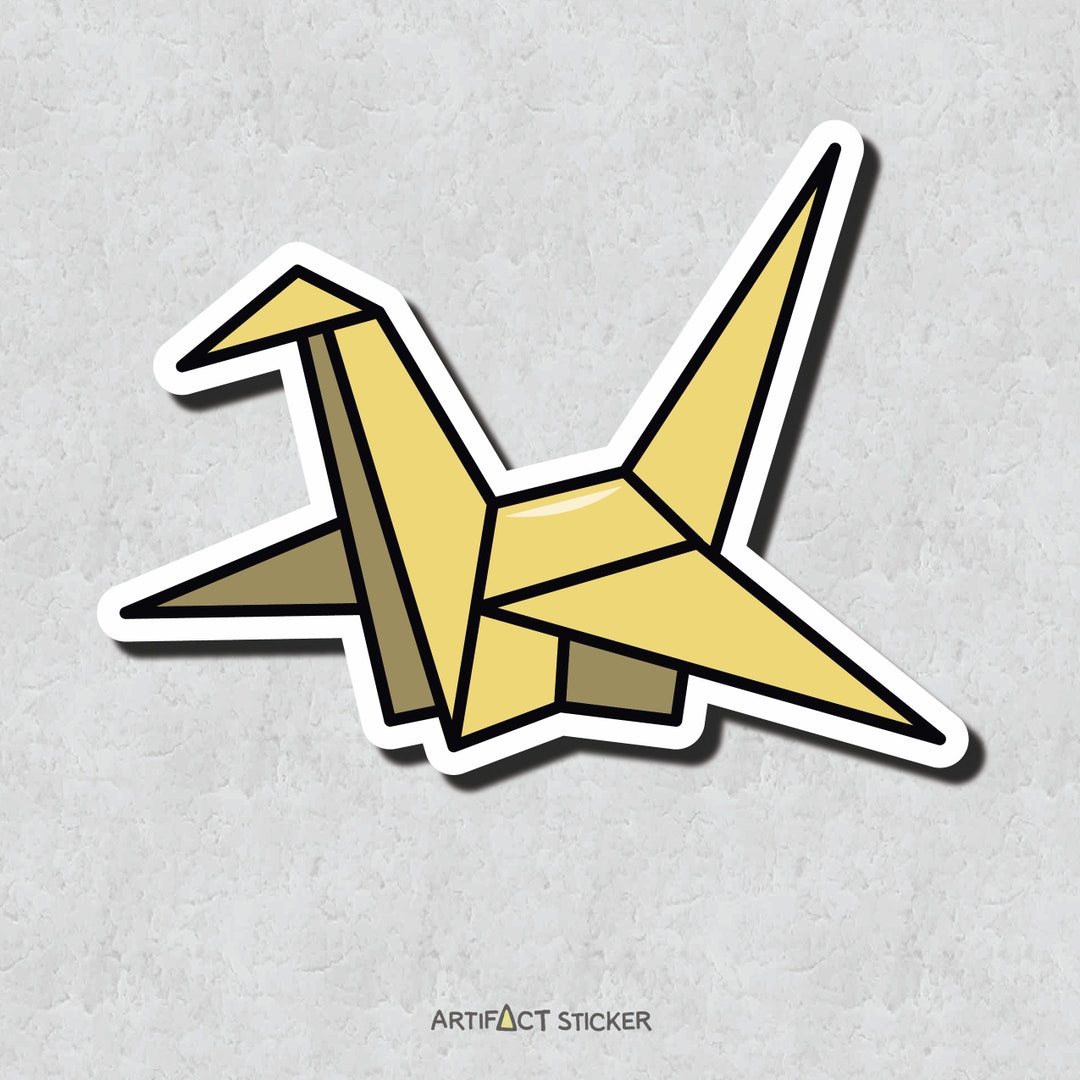 Japanese Crane Origami Sticker - Minimal Illustration - Japan Culture ...