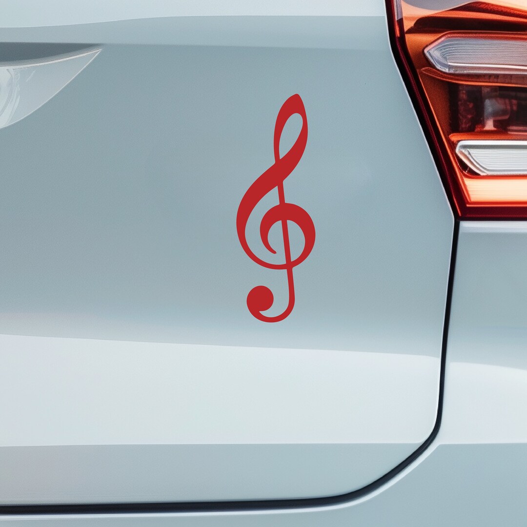 Treble Clef Vinyl Decal - Musical Note Pitch Icon - Weatherproof Car ...
