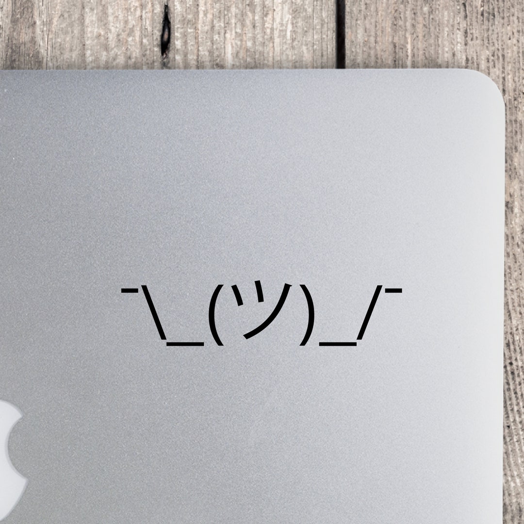 Shrug Emoticon Vinyl Decal - Smiley Keyboard Icon - Weatherproof ...