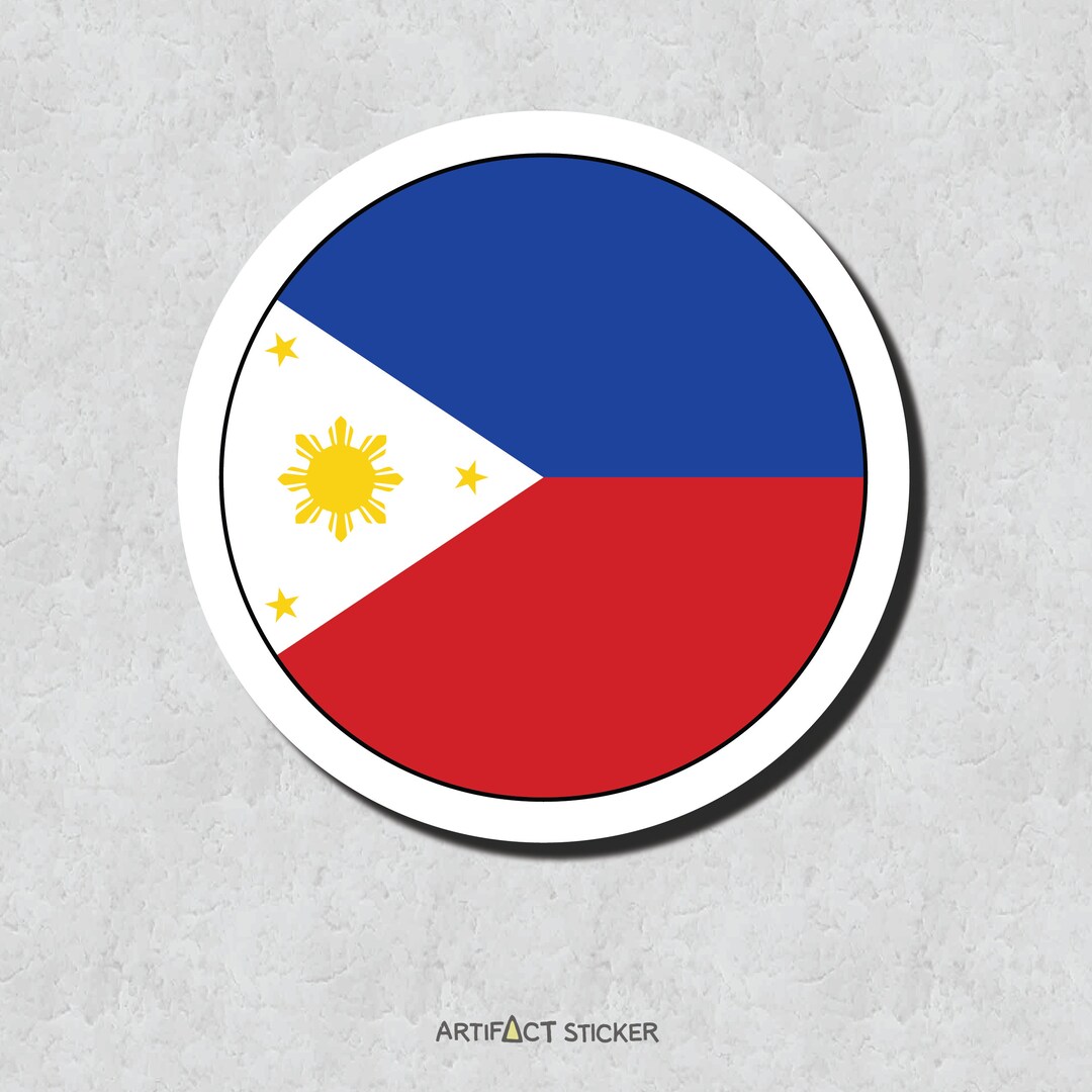 Philippines Flag Sticker - Rounded Version - Three Stars and a Sun ...