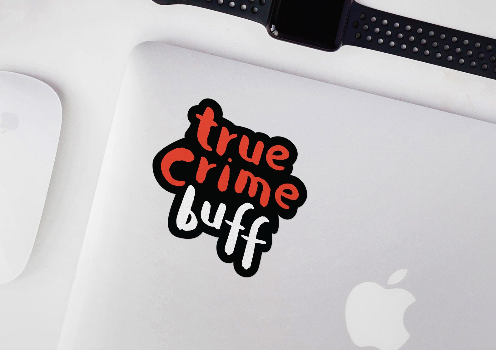 True Crime Buff Sticker Hand-drawn Font Style Illustration - Etsy