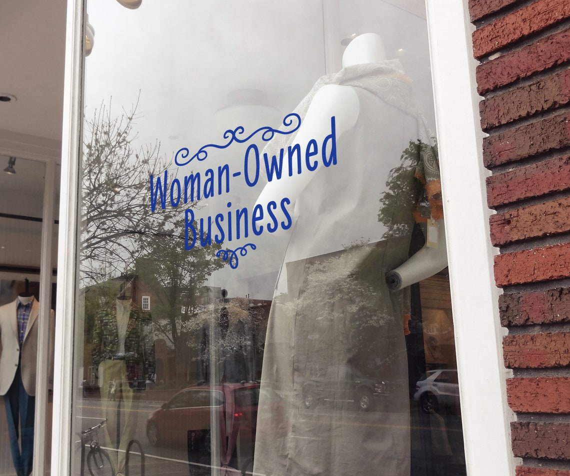 Woman-owned Window Vinyl Decal - Business Shop Storefront Door Sign ...