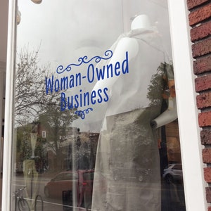 Woman-owned Window Vinyl Decal - Business Shop Storefront Door Sign ...