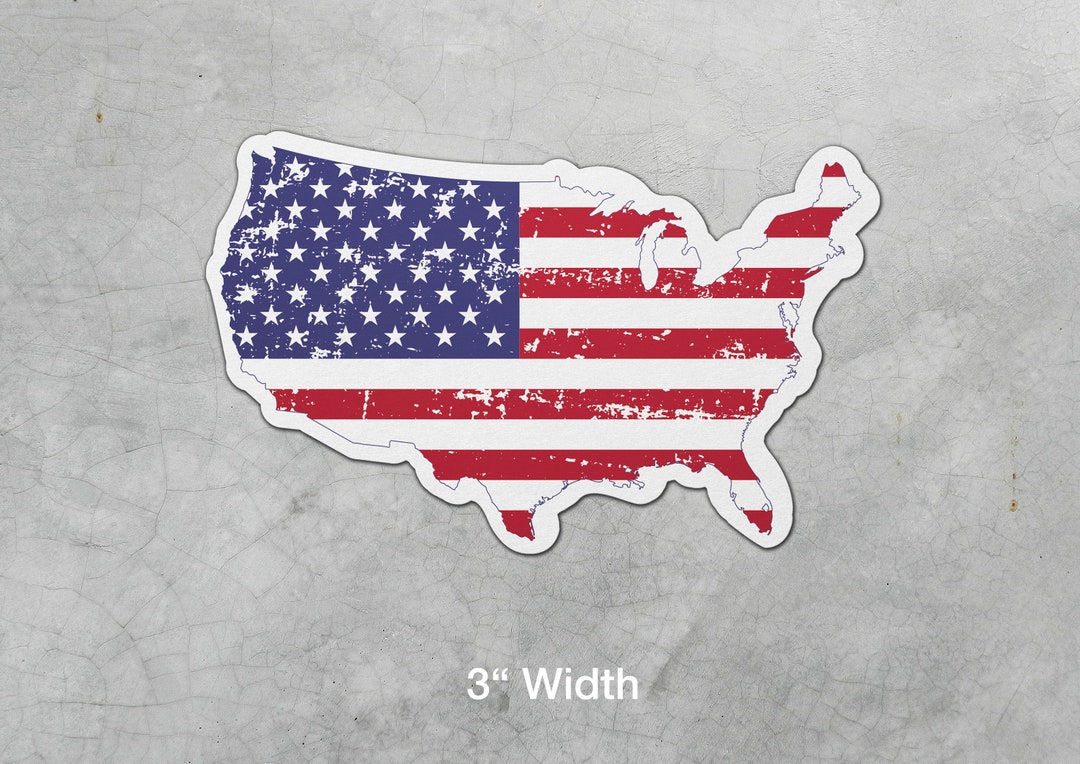 Distressed American Flag Sticker United States of America - Etsy