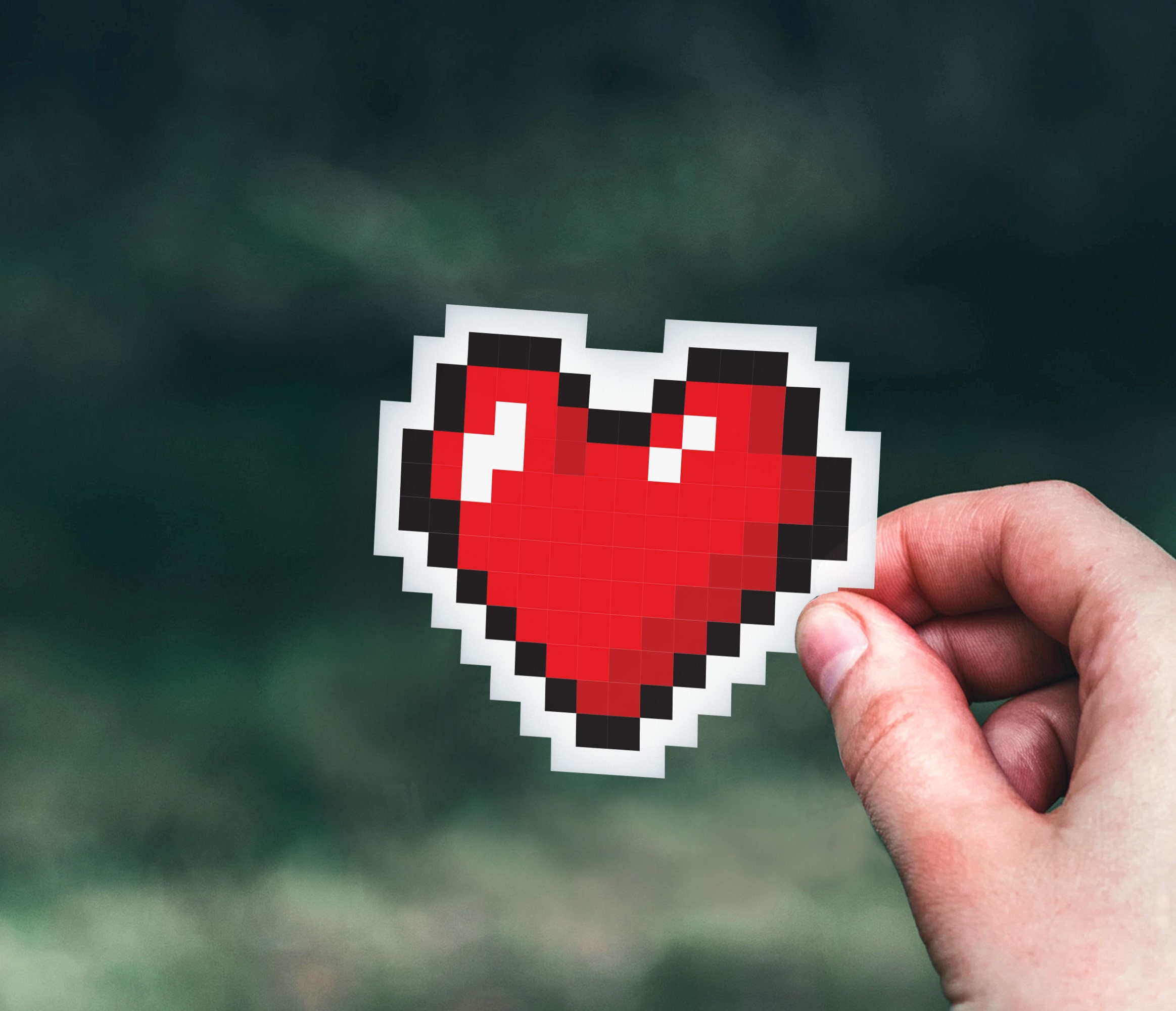 Video Game Sticker 8-bit Pixel Heart Large Colored - Etsy