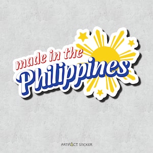 Made in the Philippines Sticker - Pinoy Pride - Three Stars and A Sun ...