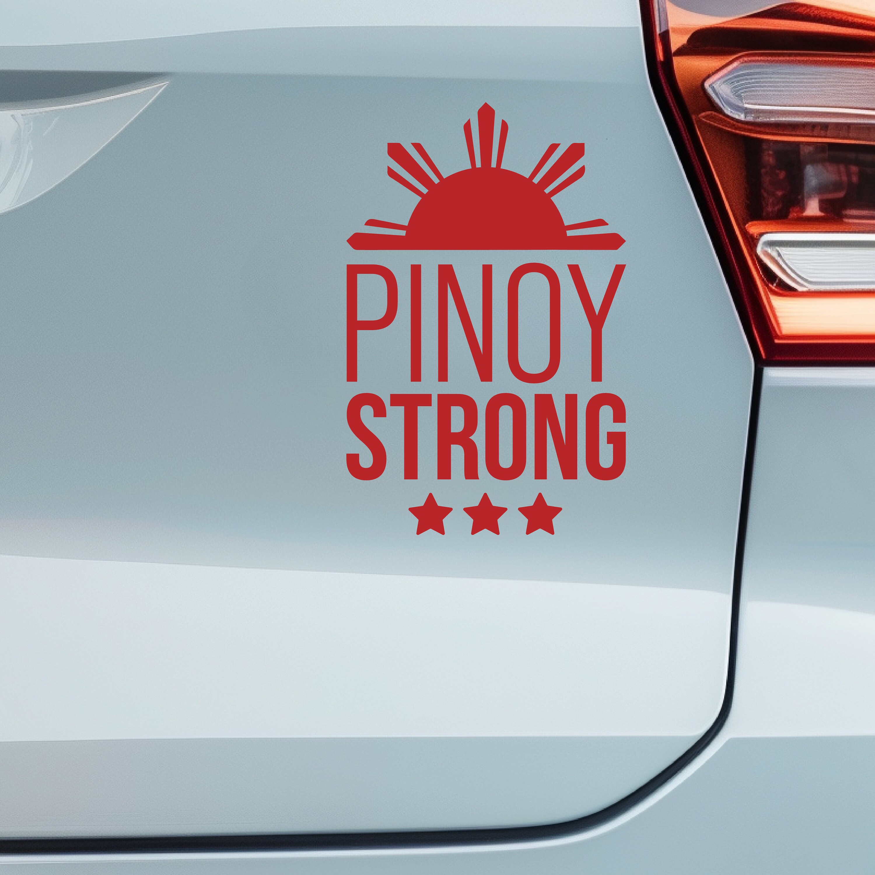 Filipino Pride Vinyl Decal - Pinoy Strong - Three Stars and Sun ...