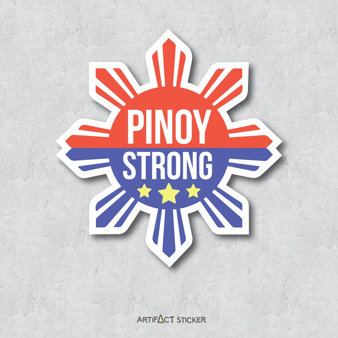 Pinoy Sticker - Filipino Pride - Three Stars and a Sun - Minimal Font ...