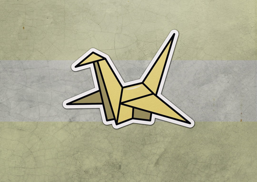 Japanese Crane Origami Sticker Minimal Illustration Japan - Etsy