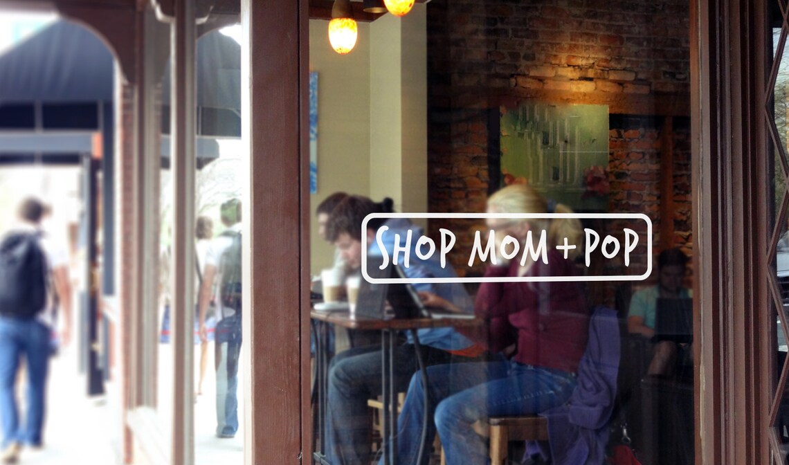 Shop Mom and Pop Vinyl Decal - Business Window and Storefront Signage ...