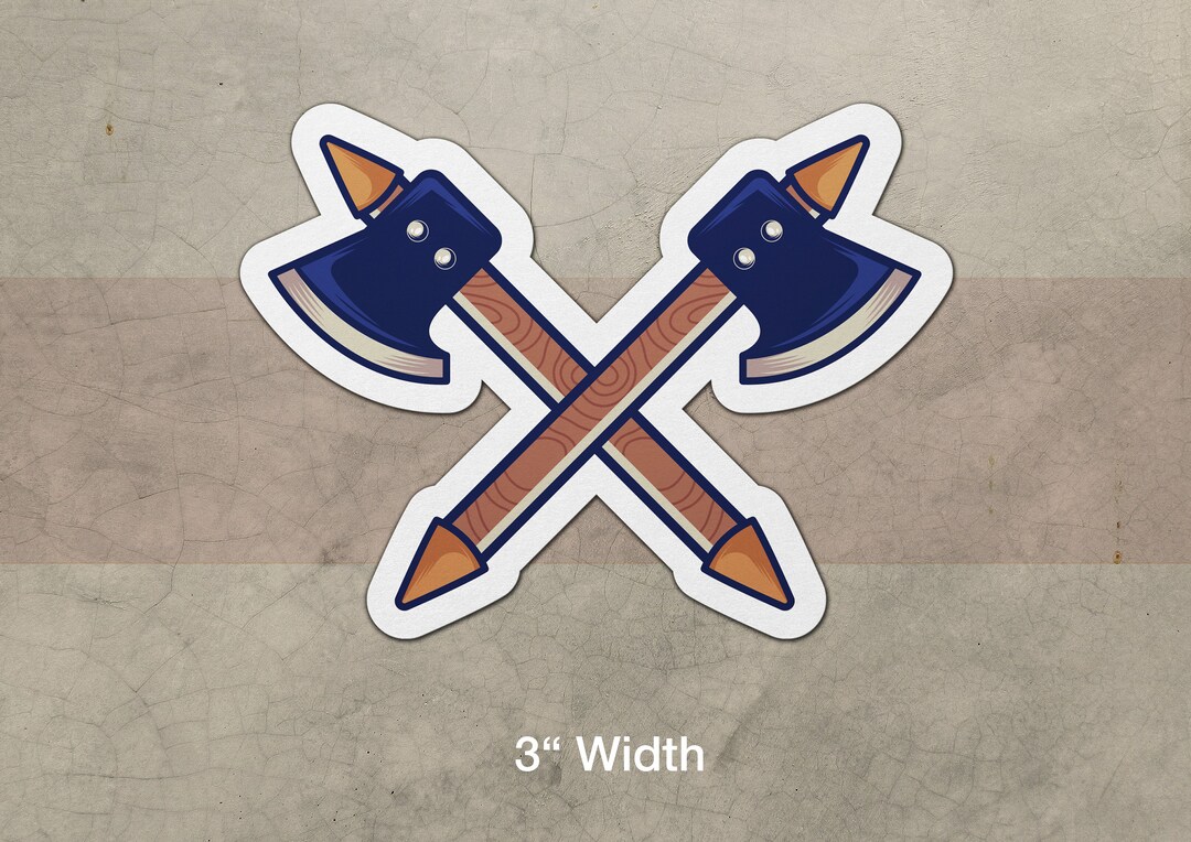Dual Throwing Axes Sticker Lumberjack Hand Axe Icons Hand - Etsy