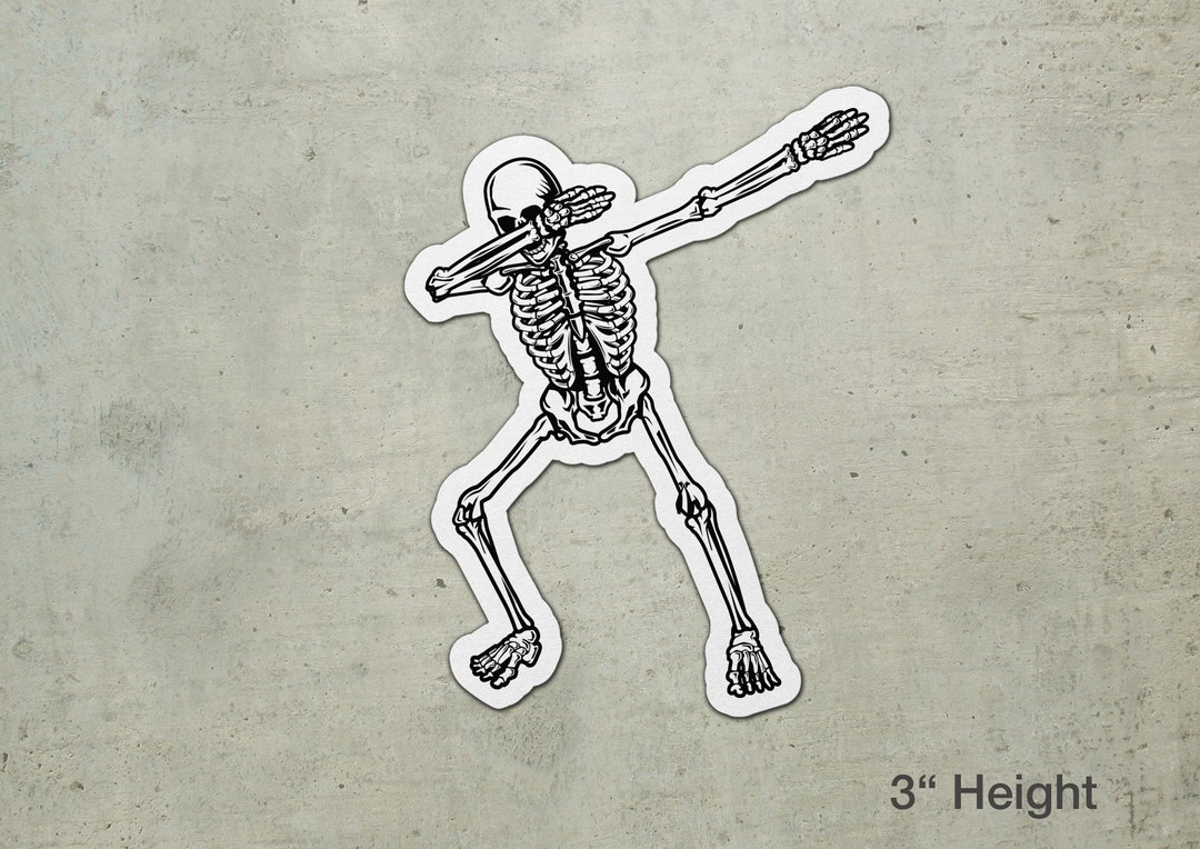 Skeleton Dab Sticker Viral Dance Move Gesture Minimal - Etsy