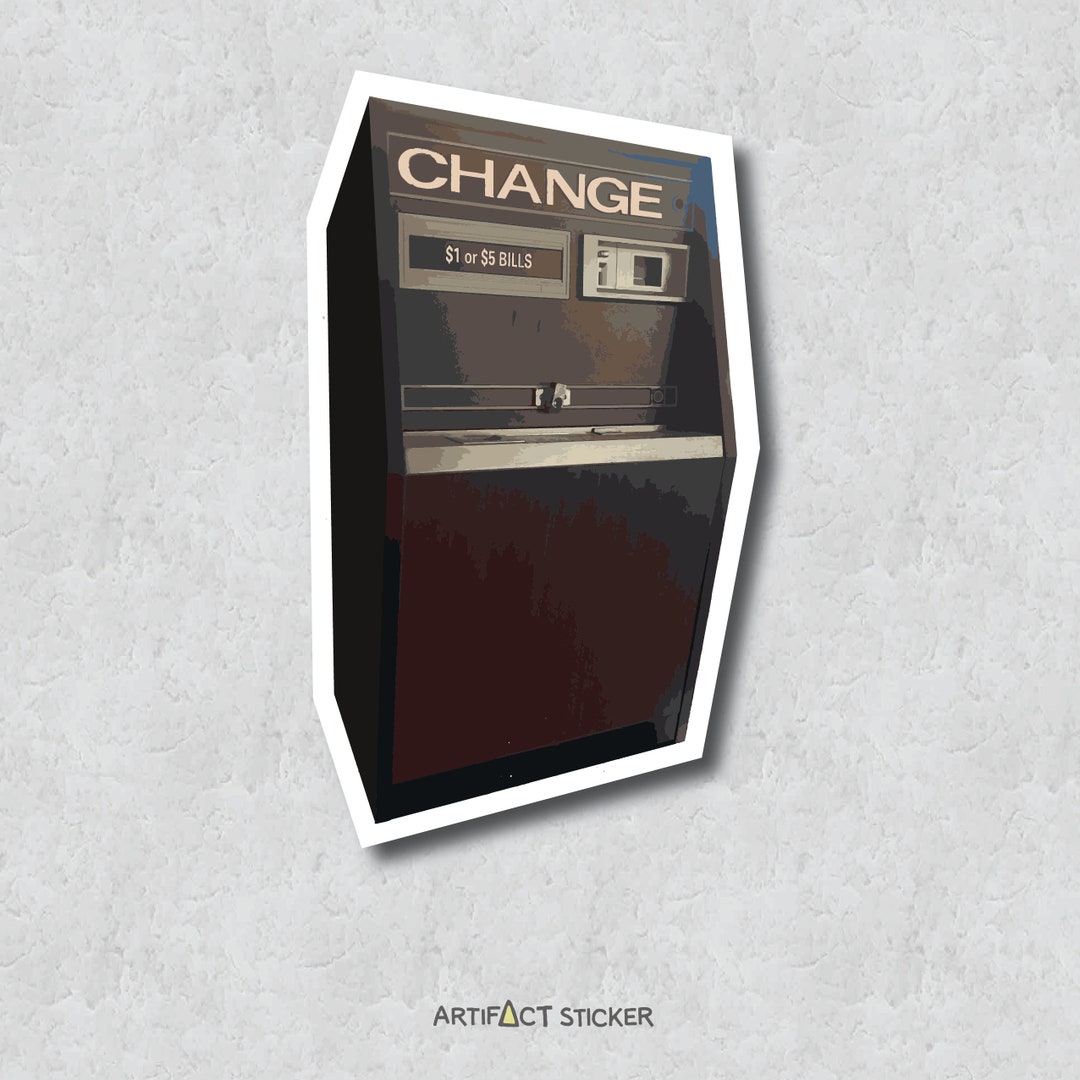 Retro Change Machine Sticker - Video Game Arcade Money Changer - Old ...