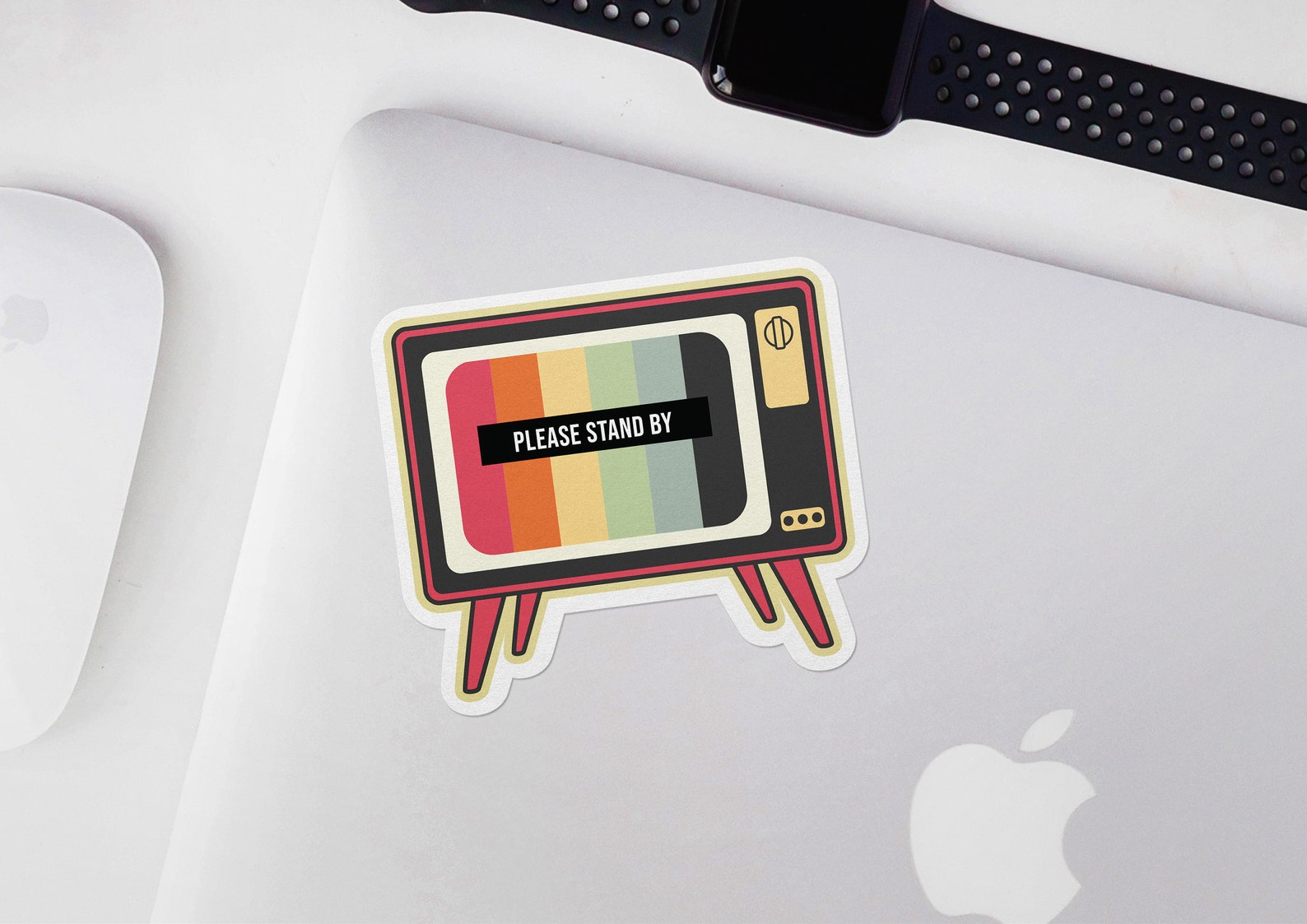 Vintage Television Sticker - Please Stand by - Minimal Illustration ...