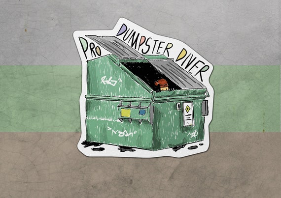 Pro Dumpster Diver Sticker Hand-drawn Style Illustration - Etsy
