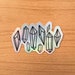 Holographic Alchemy Crystals Sticker - Minimal Line Drawing Gems ...