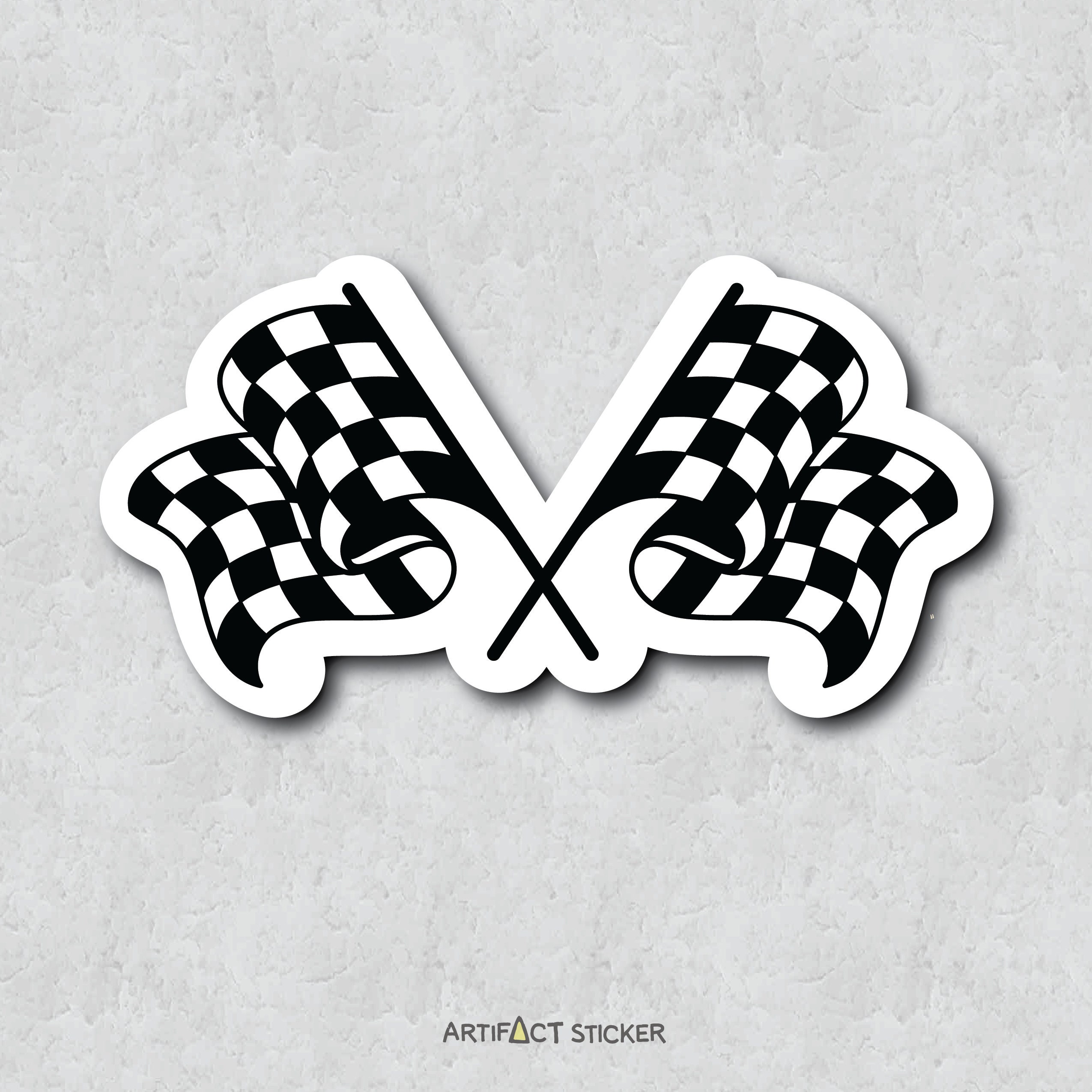 Checkered Flag Sticker - Finish Line Icon - Minimal Style Design Vinyl ...