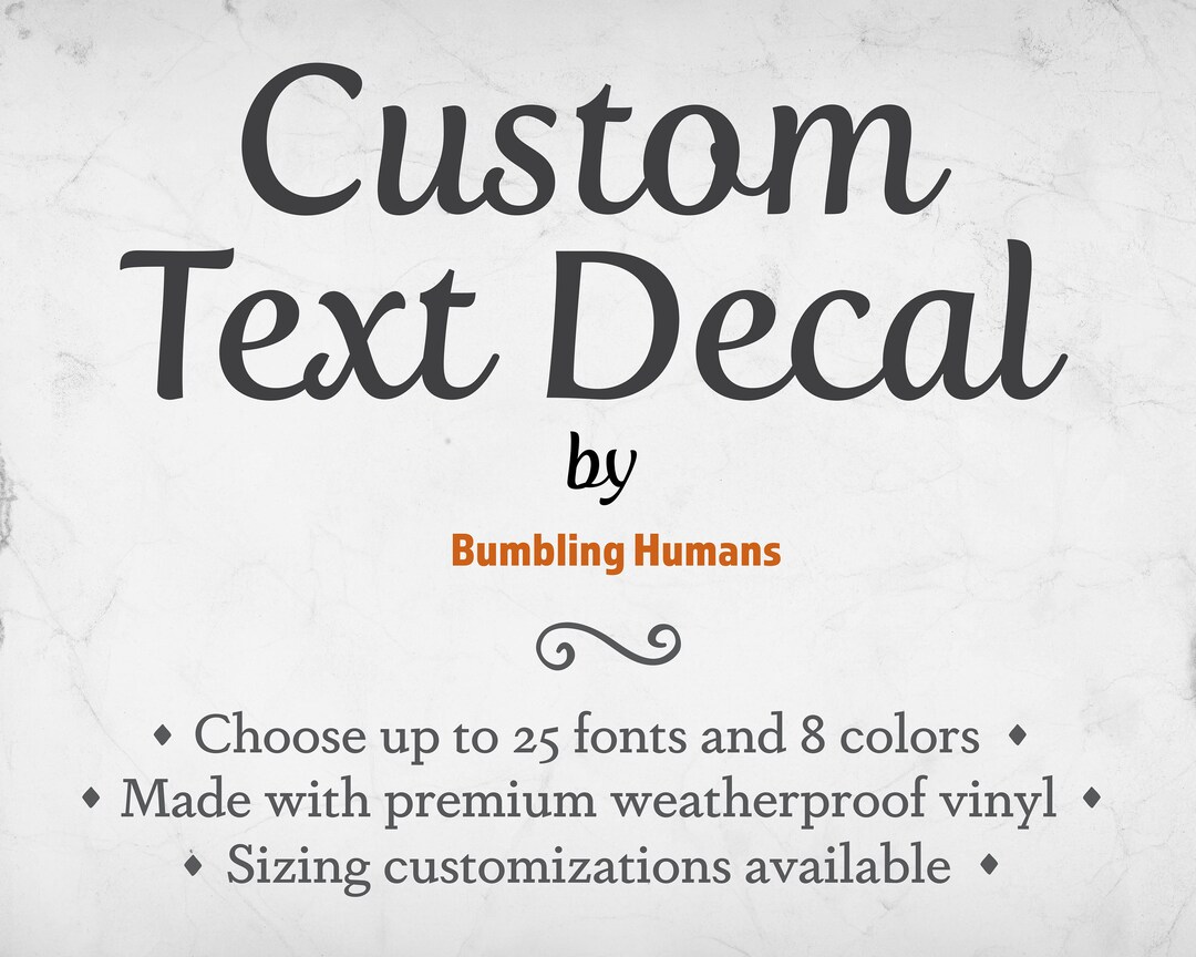 Custom Pick Your Word or Name Color Font and Size - Etsy