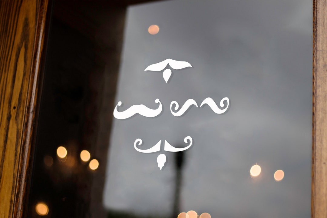 Window Mustache Vinyl Decals - Set of Four - Humorous Workplace ...